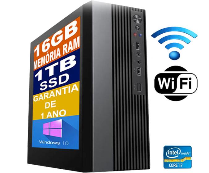 Mini PC Computador CPU desktop Intel Core I7 16GB Memória ram SSD 1Tera ...