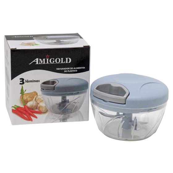 Mini Processador E Triturador De Alimentos Manual 3 Laminas - Amigold - Processador ...
