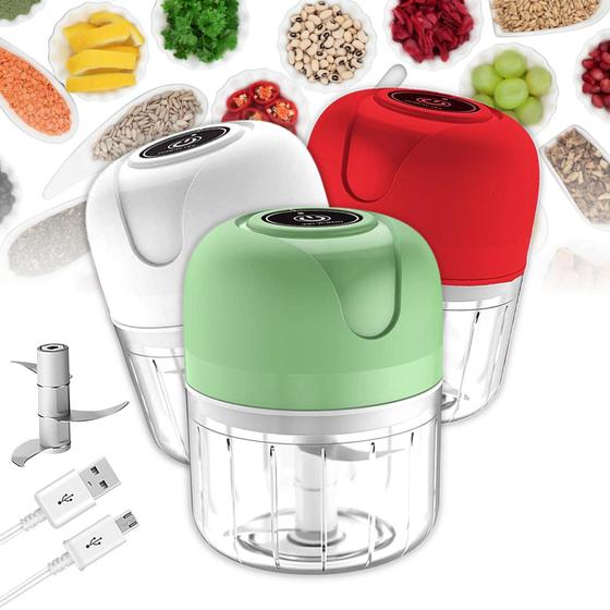 Mini Processador Triturador Alimentos Elétrico Potente Usb - RIO STORE UTILIDADES - Processador ...