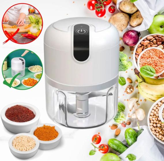 Mini Processador Triturador Alimentos Elétrico Potente Usb - SQ - Só Qualidade - Processador ...