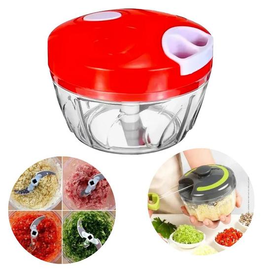 Mini Processador Triturador Mixer de Alimento Manual 3 Laminas Manual ...