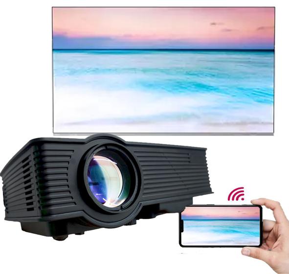 Mini Projetor Data Show LED 2500 lúmens com Espelhamento de Tela HDMI ...