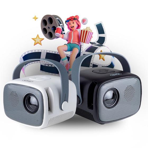 Mini Projetor Datashow 1600 Lúmens Inteligente Com Controle Full Hd ...