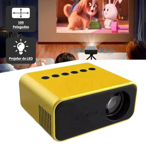 Mini Projetor De Imagens Amarelo Ajuste De Foco Led Ate 100 - Durawell - Projetor - Magazine Luiza