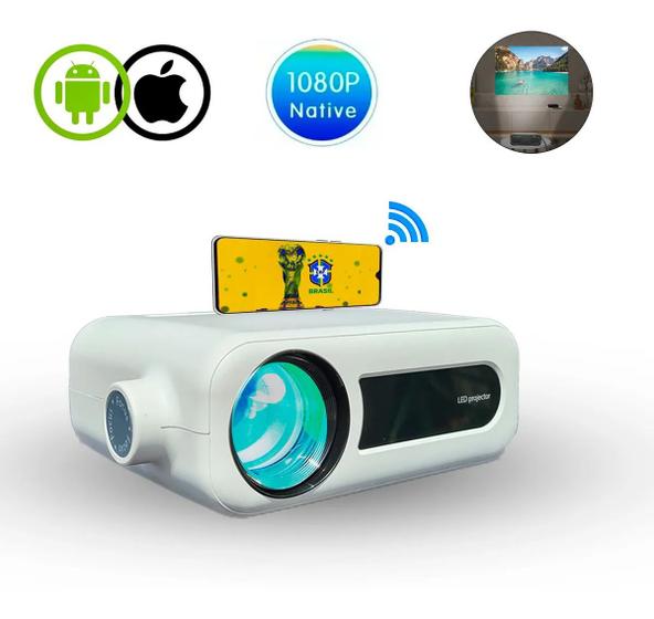 Mini Projetor Portátil Datashow Wi-fi Espelhamento Full HD - Tudo na Mão - Projetor - Magazine Luiza