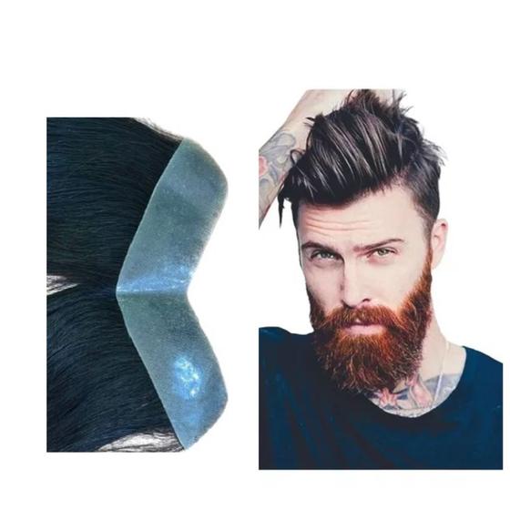 Mini Protese Capilar Frontal Masculina Duplo Nó Maior Durabilidade ...