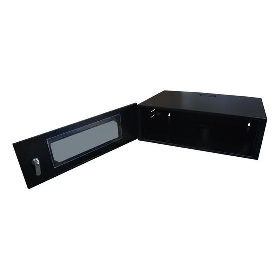 Mini Rack 3U X 350mm Economic Porta c/ visor em Acrilico Preto c/ 02 Chaves - MAX ELETRON - Rack ...