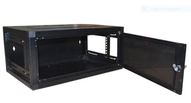 Mini RACK de Parede Padrão 19'' Para Cabeamento Estruturado e CFTV 4U X ...