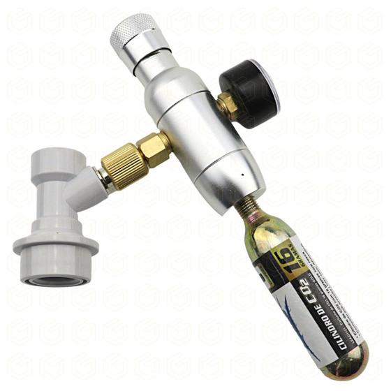 Mini-Reguladora de CO2 com Manômetro + Ball-Lock de Gás + Cápsula CO2 - Getel Equipamentos ...