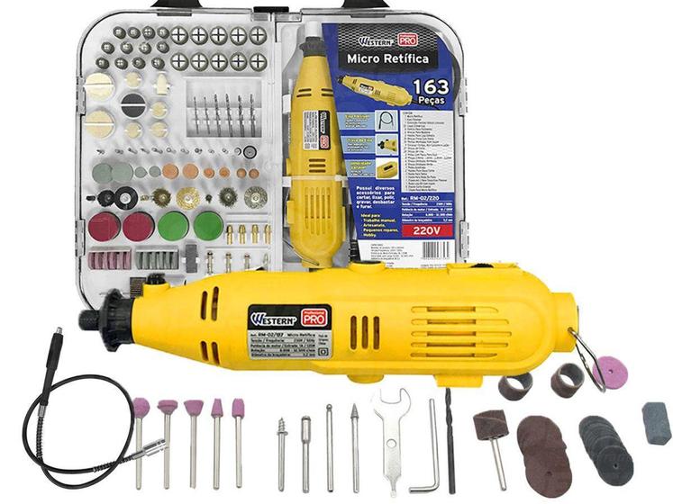 Mini Retifica Profissional 163pçs 127v ou 220v C/ Maleta - Western ...