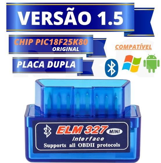 Mini Scanner Entrada Obd2 Versão Bluetooth 1.5 Azul - Scanner ...