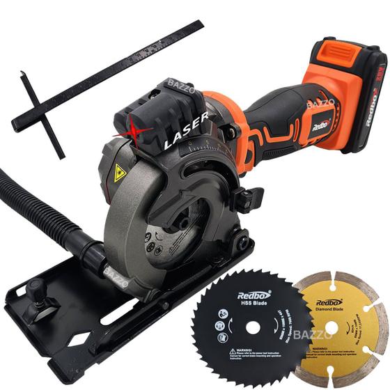 Mini Serra Circular Bateria 20v Sem Fio Redbo 89mm Com Laser - Serra a ...