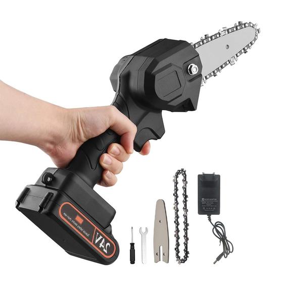 Mini Serra Eletrica Portatil de Mao 24V Sem fio Motoserra Corta Madeira ...