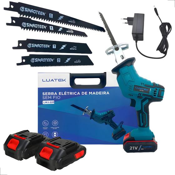 Mini Serra Poda Elétrica Portátil 21v Com 2 Baterias Com Nfe Sem Fio ...