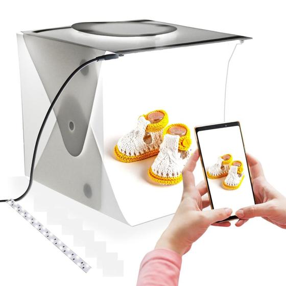 Mini Studio Box Cabine Fotográfico Fotos Dobrável Led 24x24 - 123 UTIL ...