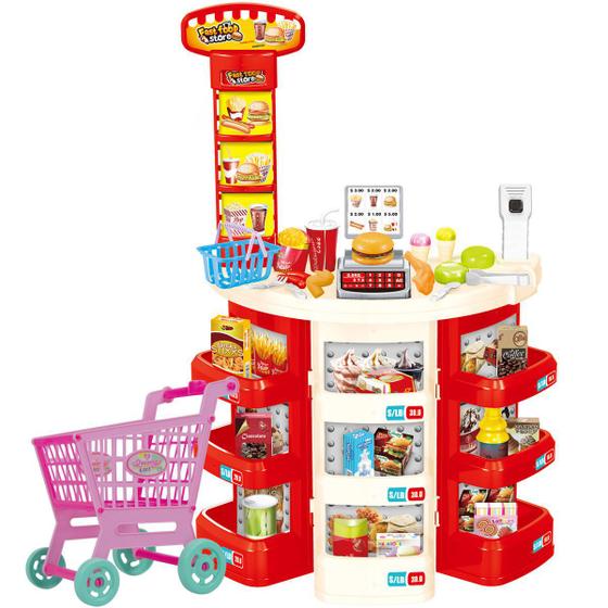 Mini Supermercado Infantil 30 Peças Com Carrinho De Compras - Importway ...