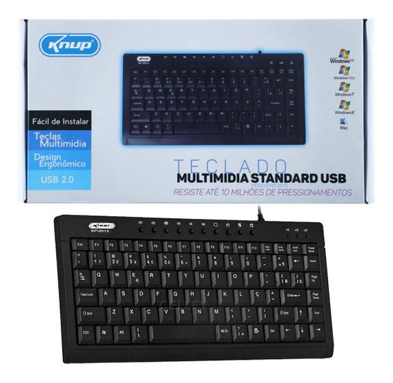 Mini Teclado Multimídia Usb Pc Notebook Padrão Abnt2 Brasil Knup ...