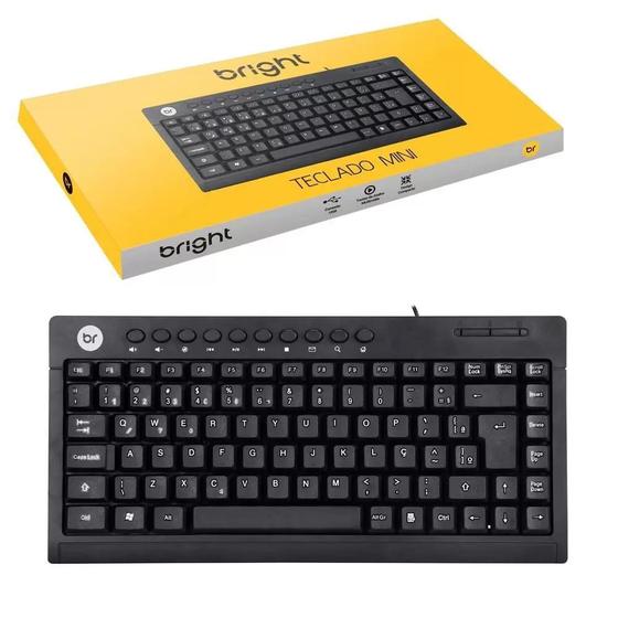 Mini Teclado Usb Multimídia Bright BR 505 Bright PC ou Notebook ...
