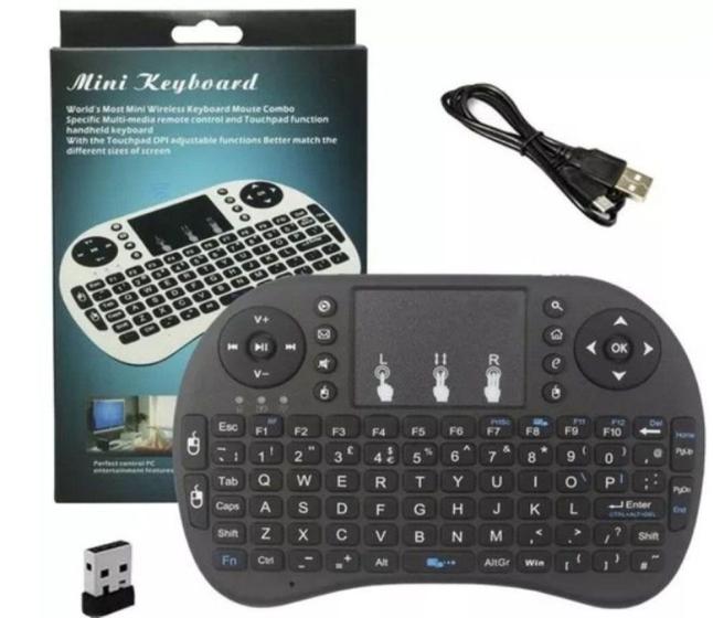 Mini Teclado Wireless Keyboard com Touchpad Usb Android Console e Tv ...