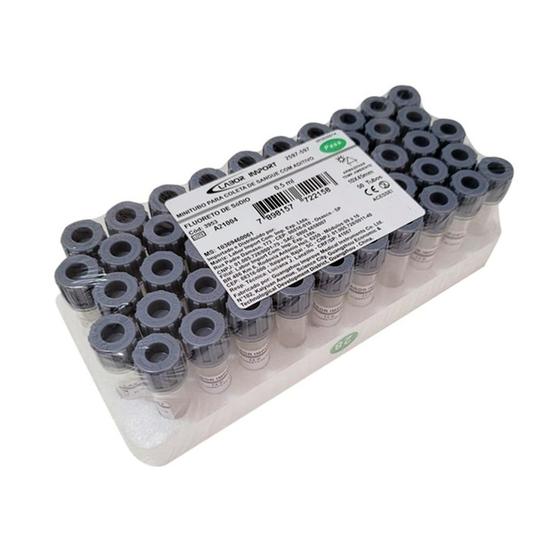 Mini Tubo de Coleta com Fluoreto de Sódio 0,5 ml (LABOR) - 50 Unidades ...