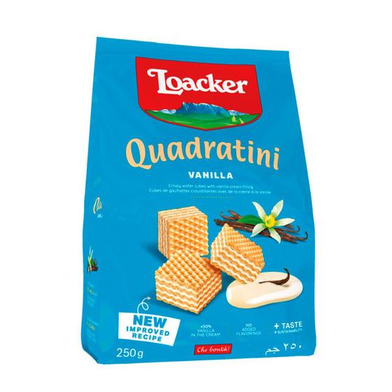 Mini Wafer Quadratini Vanilla Loacker 125g - Biscoito / Bolacha ...