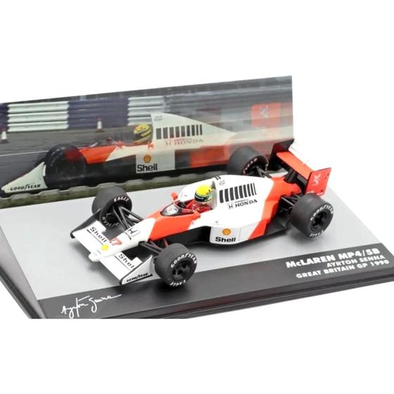 Miniatura - 1:43 - F1 McLaren MP4/5B Ayrton Senna - GP Grã-Bretanha 1990 - Eaglemoss IXO ...