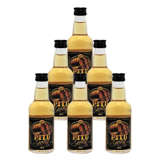 Miniatura Cachaça Aguardente Pitú Gold 50ml 6 Unidades - Aguardente ...