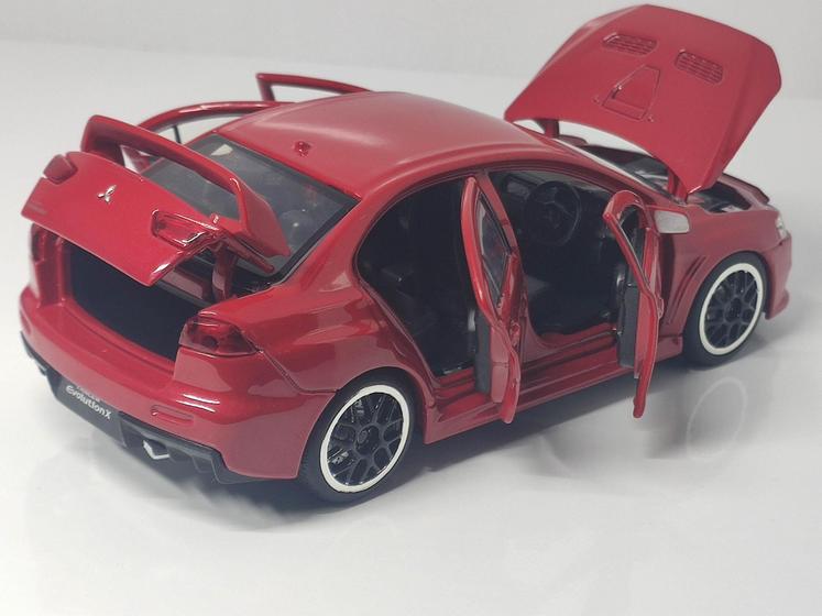 Miniatura carro mitsubishi lancer evolution 1:32 abre 4 portas malas e ...