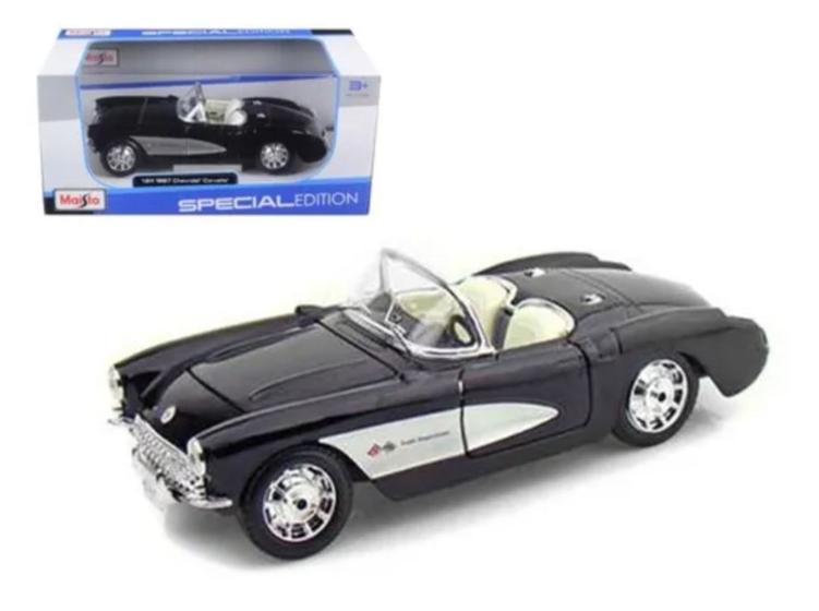 Miniatura Chevy Corvette 1957 - Escala 1/24 - Maisto - Miniaturas de ...