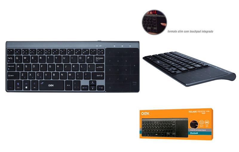 MiniTeclado Sem fio Compacto Bluetooth c/ Touchpad Premium p/ Tablet ...