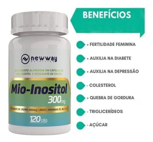 Mio Inositol + Cromo + Zinco e Vitaminas B1 B6 D3 K2 120 Cápsulas - New ...