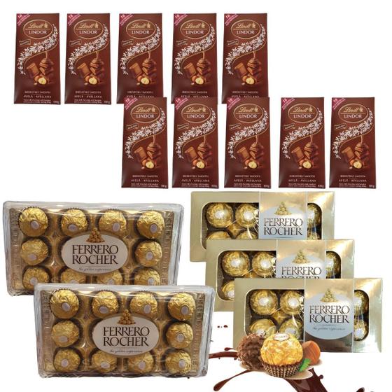 Mix de Chocolates Nobres Sabor Avelã 1,6Kg - Ferrero Rocher e Lindt ...
