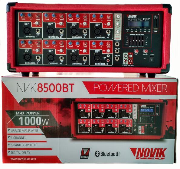 Mixer amplificado 8 canais nvk-8500bt usb novik - Mesa de Som / Mixer ...