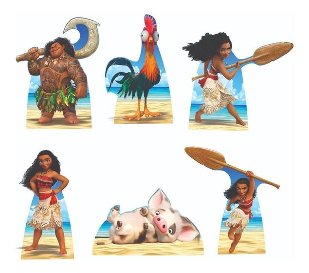 Moana Kit 6 Displays Enfeites De Decoração De Festa Infantil - Arte ...