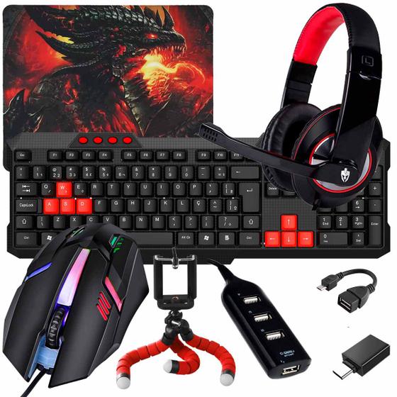 Mobilador Completo Kit Premium Com Headset Hub Teclado Mouse - EXBOM - Kit Teclado e Mouse ...