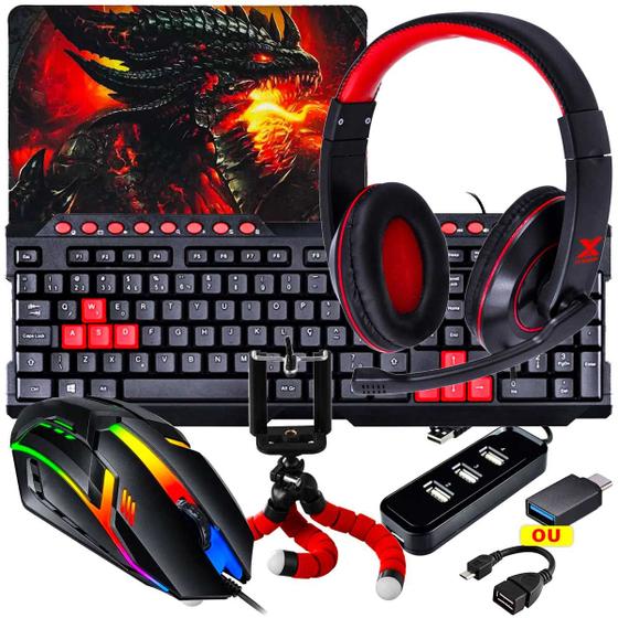 Mobilador Completo Kit Premium Com Headset Hub Teclado Mouse - EXBOM ...