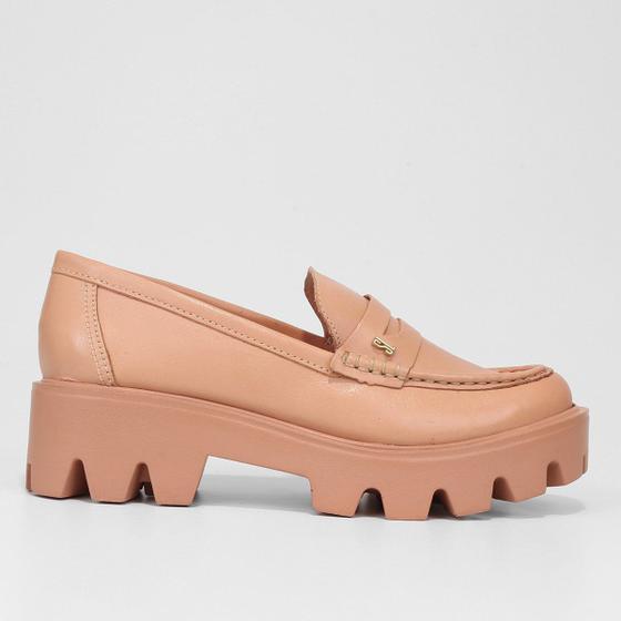 Mocassim Couro Santa Lolla Loafer Tratorado Feminino - Loafer Feminino ...