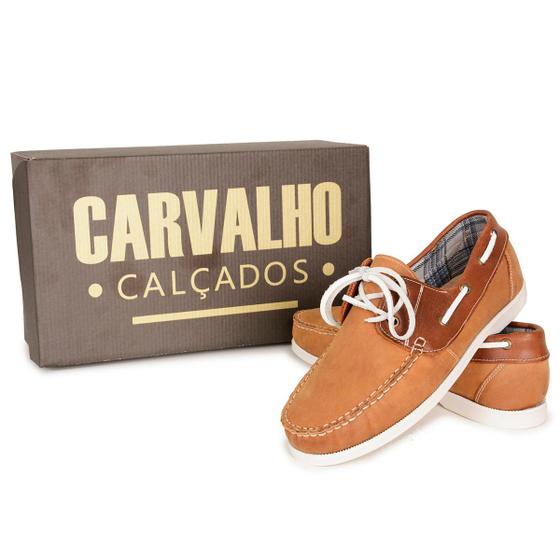 Mocassim Dockside Masculino Couro Nobuck Caramelo - CARVALHO CALÇADOS ...