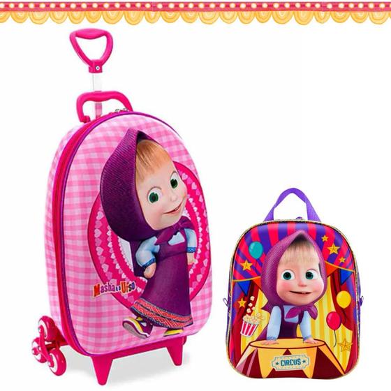 Mochila 3D Masha Sweet + Lancheira Masha Circus - Maxtoy - Max Toy ...