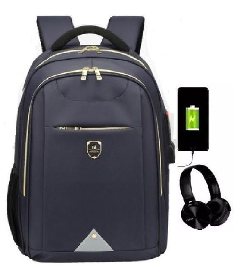 Mochila Com Entrada Usb E Fone Masculina Feminina Trabalho - Maideng ...