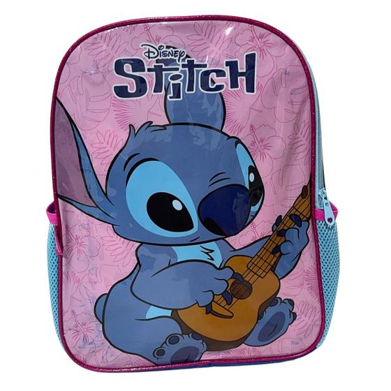 Mochila Costas Infantil Escolar Grande Lillo Stitch Rosa - Chenson ...