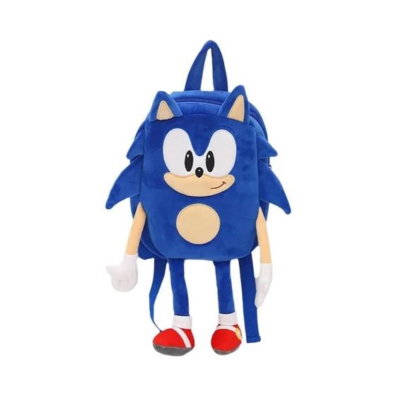 Mochila De Pelúcia Do Sonic Hedgehog Infantil Com Boneco Destacável ...