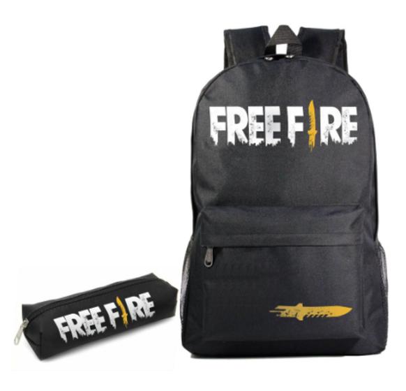 Mochila e Estojo Free Fire Game Escolar Viagem Reforçada Notebook Blc ...