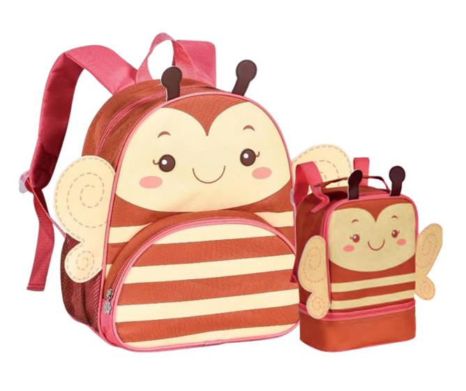 Mochila E Lancheira Infantil Animais Zoo Clio Pets Creche Escolar Passeio Bichos Abelha ...