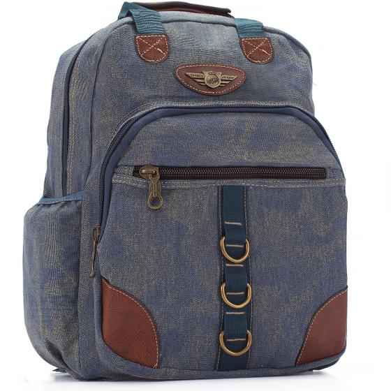 Mochila lona grande escolar compartimento para notebook 17 capacidade ...