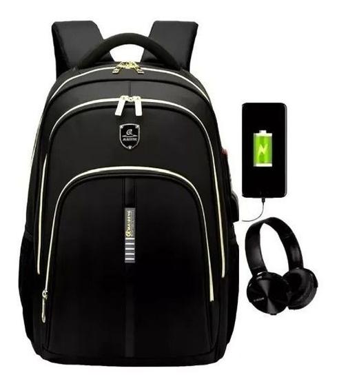 Mochila Moderna Usb/fone Impermeável Notebook Reforçada Top - MAIDENG ...