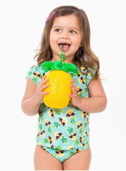 Moda Praia Infantil Biquíni Conjunto Blusa Fator UV50+ - TUBE KIDS ...