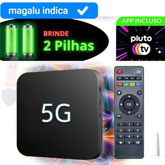 MODELO 2025 - SMART BOX Android Tv + 2 Pilhas + Pluto Tv + Netflixv+ Dashboard Exclusivo ...