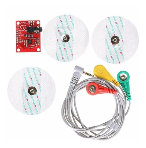 Módulo Ad8232 Kit Medição Ecg Pulso Cardíaco Arduino - FORTEK ...