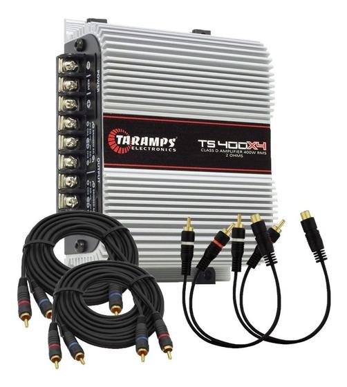 Modulo Amplificador Taramps Ts400x4 400 Watts Rms + 2 Rca + 2 Cabo Y ...